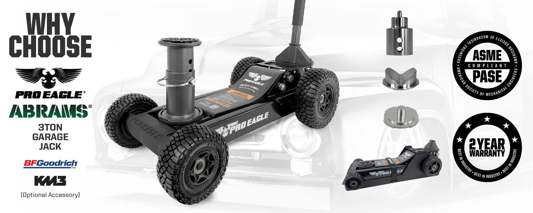 3 Ton Off Road Jack Shop Garage Ready Hydraulic Floor Jack | Pro Eagle