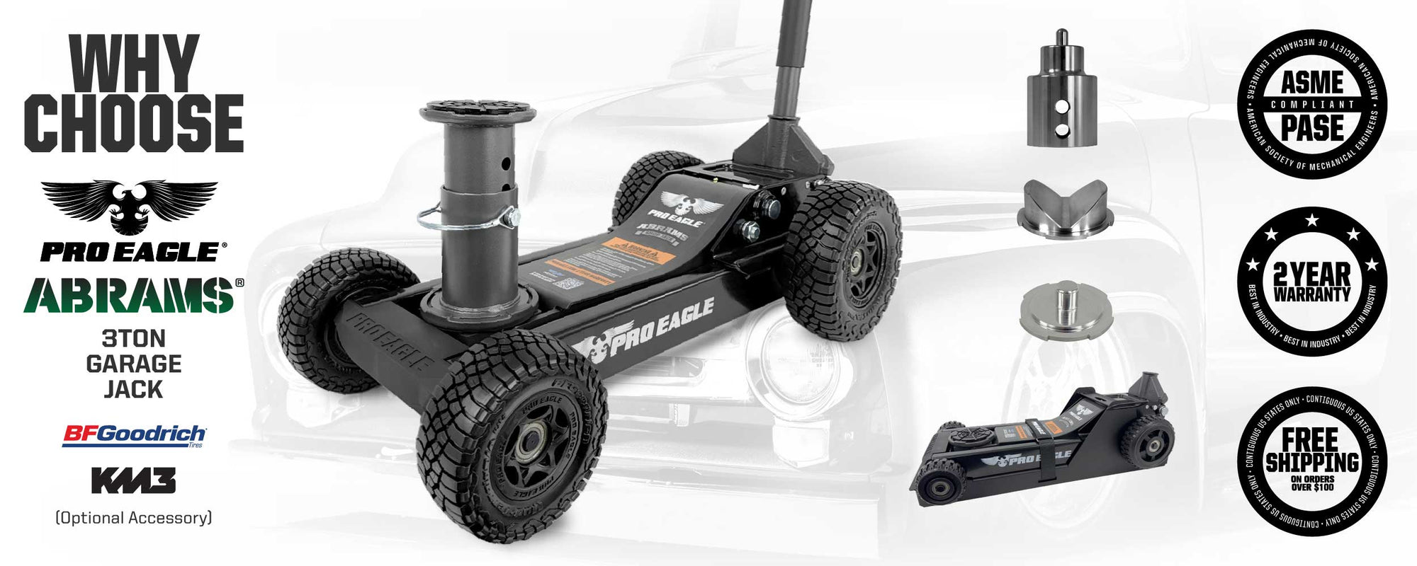 3 Ton Off Road Jack Shop Garage Ready Hydraulic Floor Jack | Pro Eagle