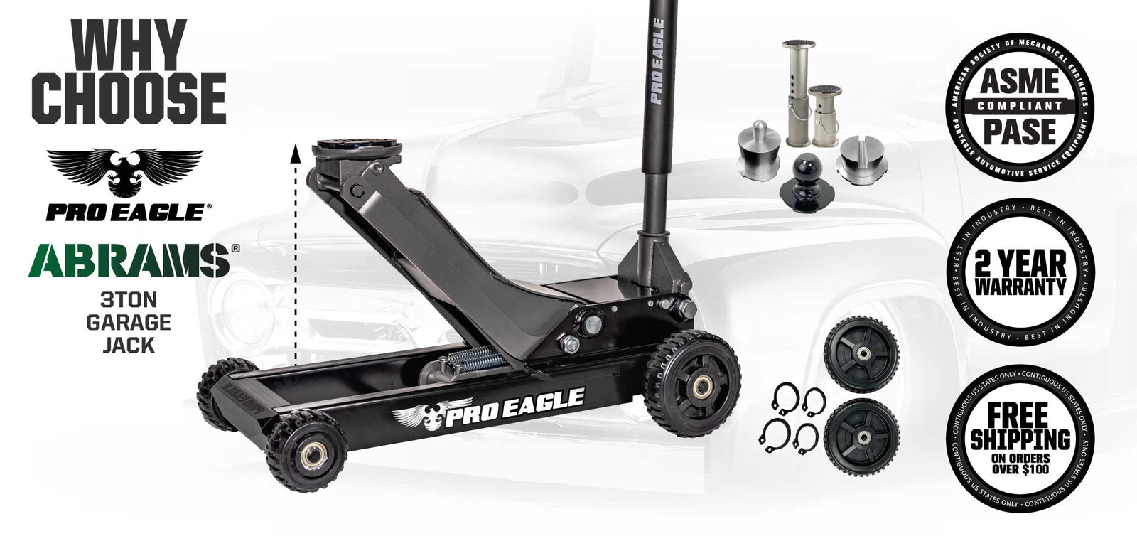 3 Ton Off Road Jack Shop Garage Ready Hydraulic Floor Jack | Pro Eagle