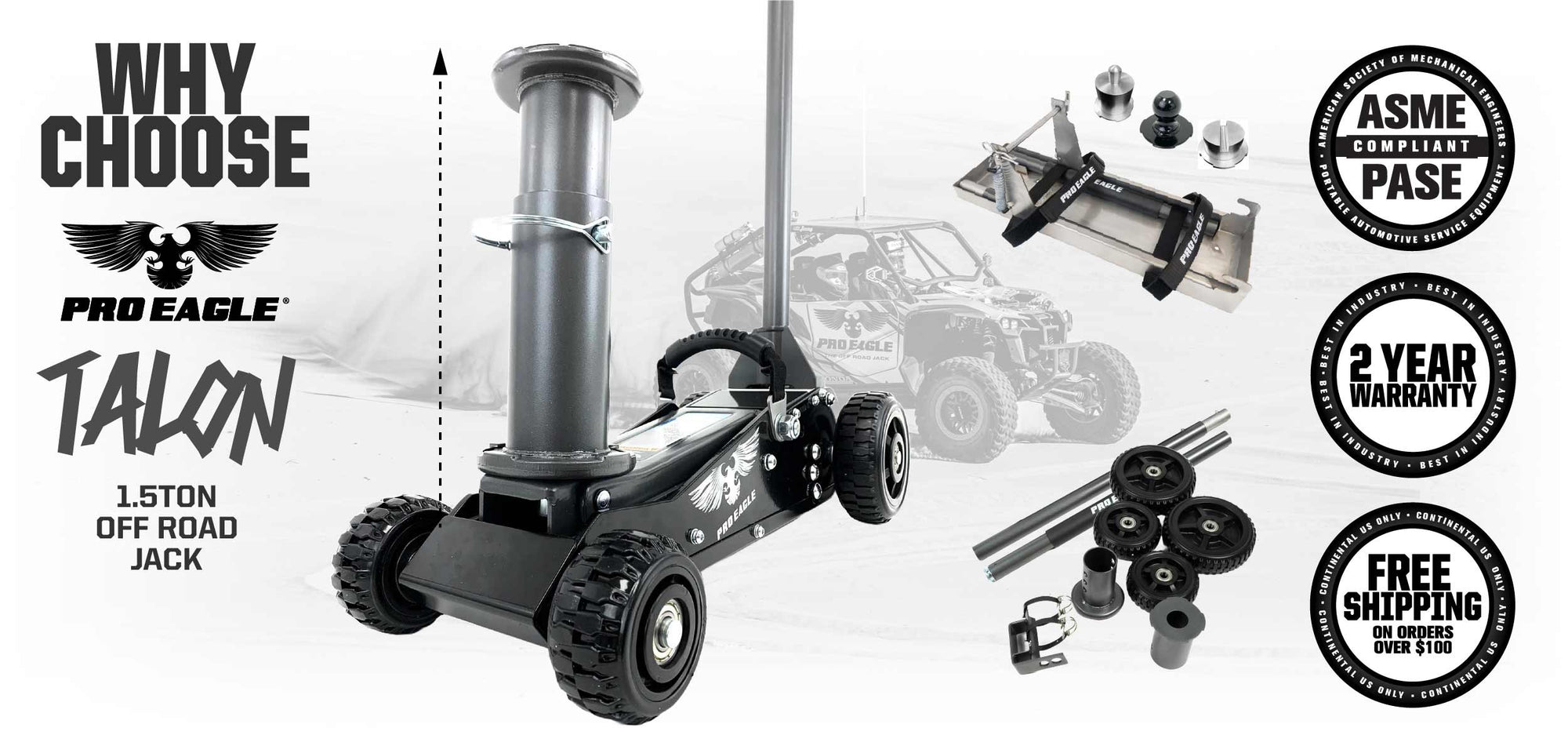 1.5 Ton Big Wheel Jack – Lightweight Off Road Jack | Pro Eagle