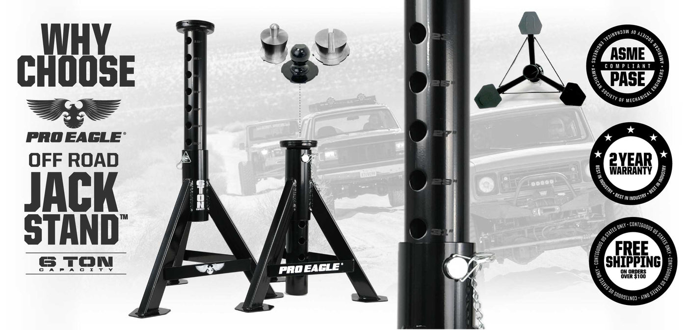 Tallest 6 ton Heavy Duty Jack Stands – Safe Support | Pro Eagle