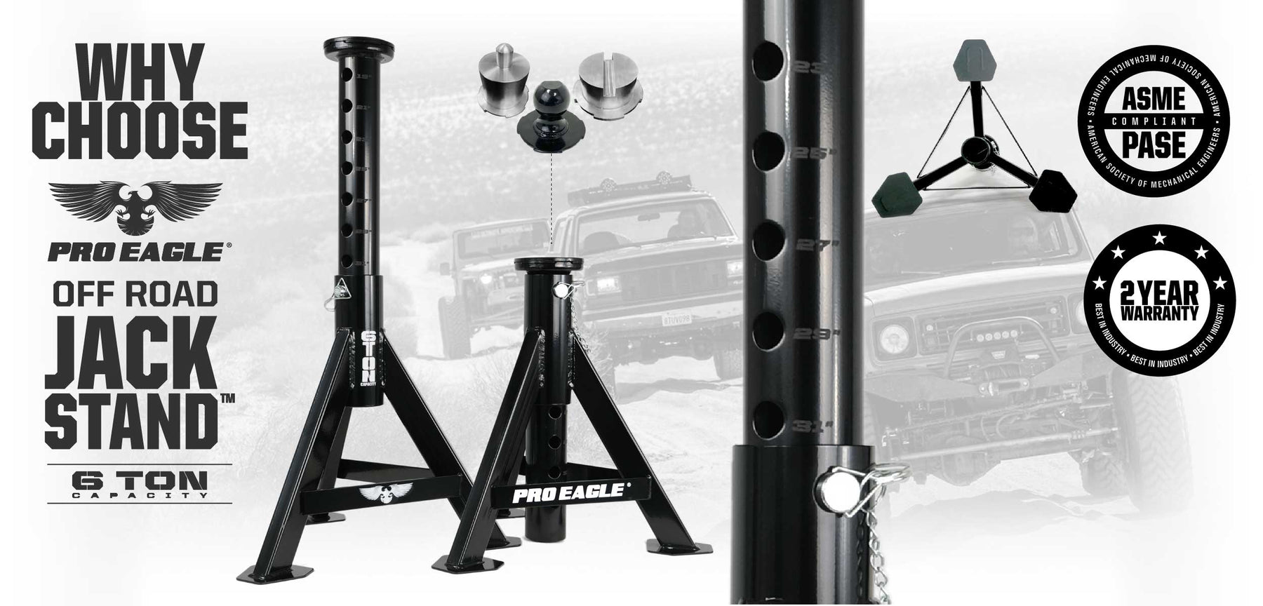 Tallest 6 ton Heavy Duty Jack Stands – Safe Support | Pro Eagle