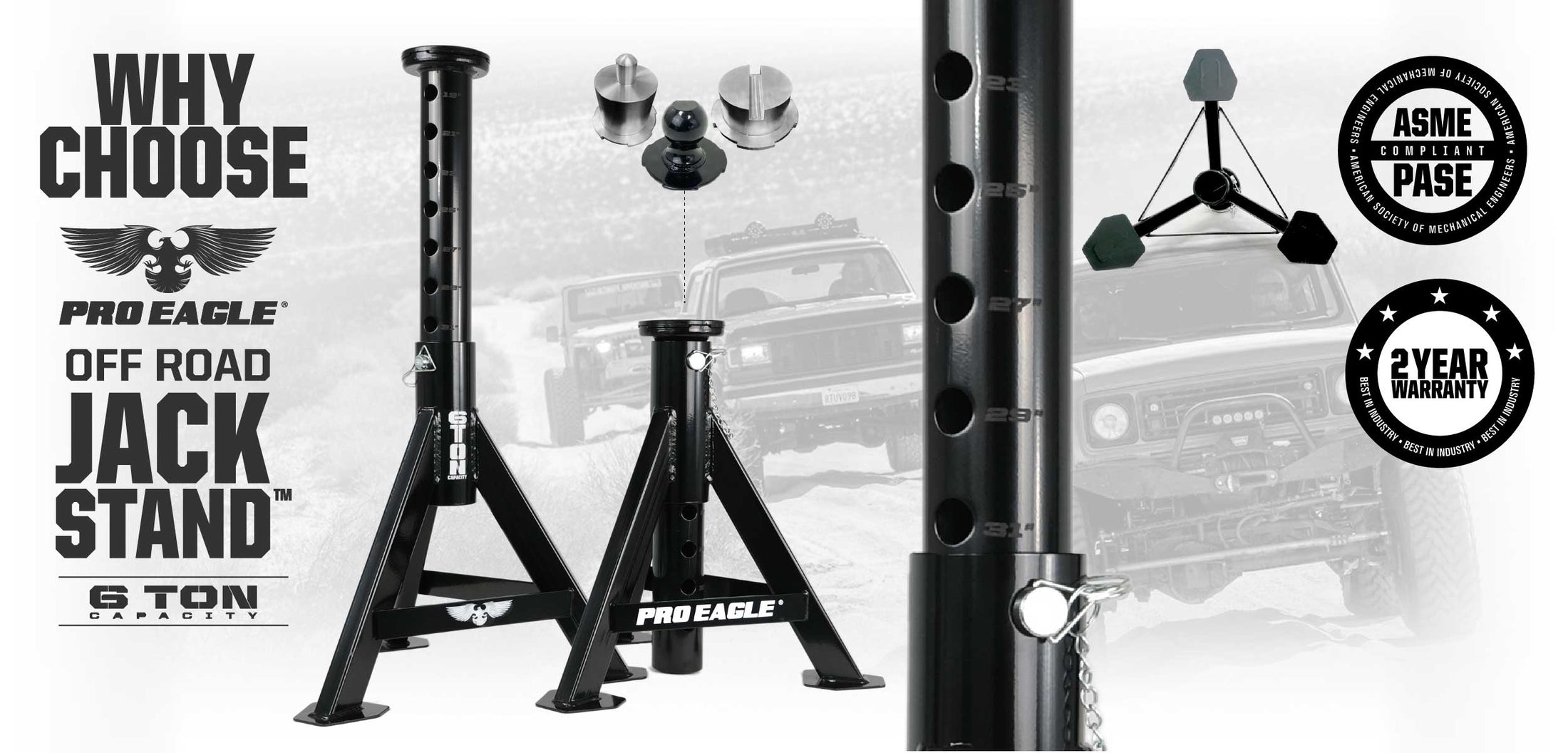 Tallest 6 ton Heavy Duty Jack Stands – Safe Support | Pro Eagle